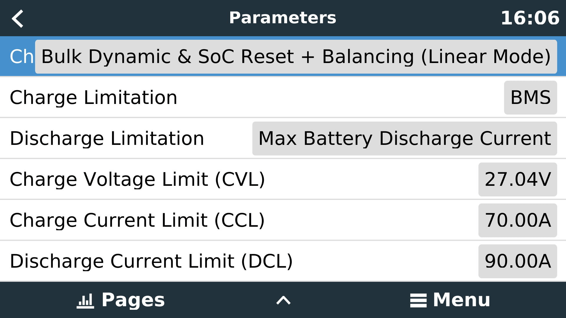 SFK Venus OS Driver - Parameters - Charge Mode