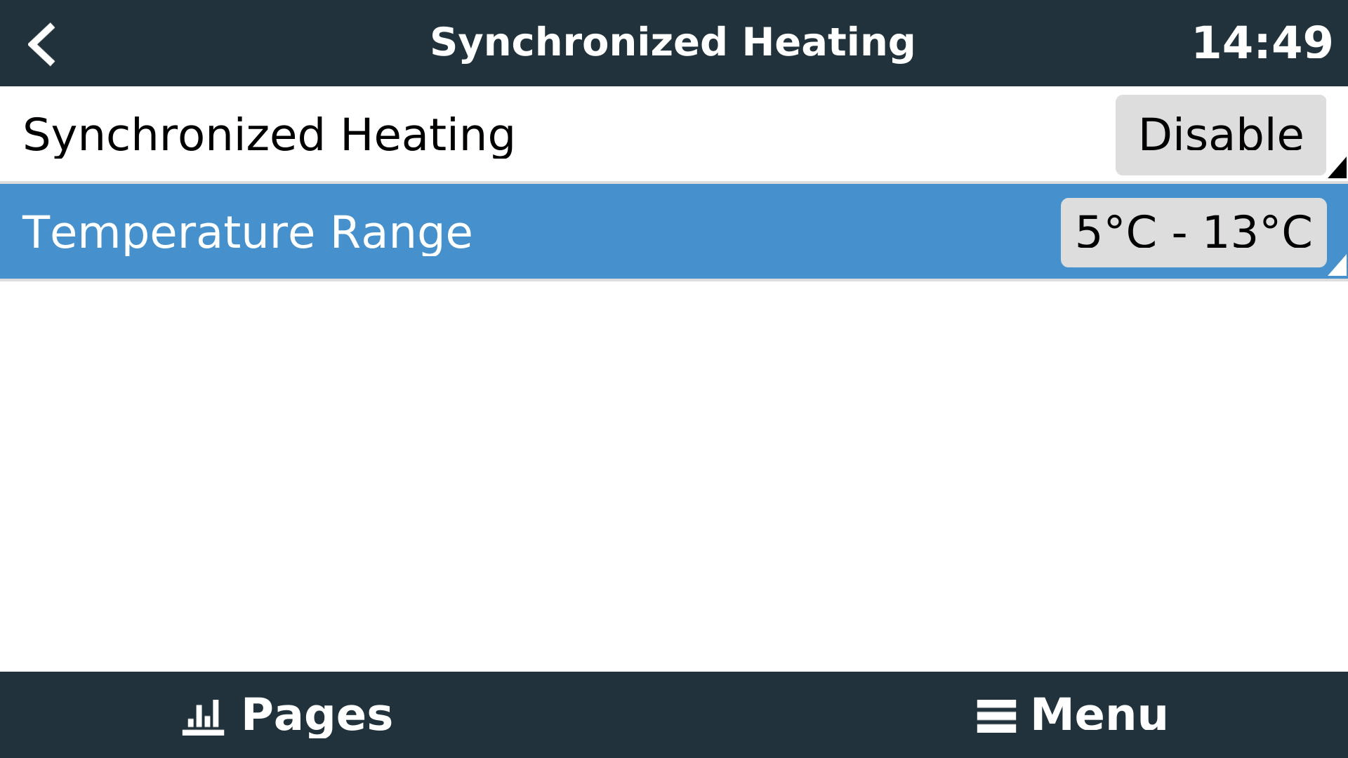 SFK Venus OS Driver - Synchronized Heating - Temprature Range
